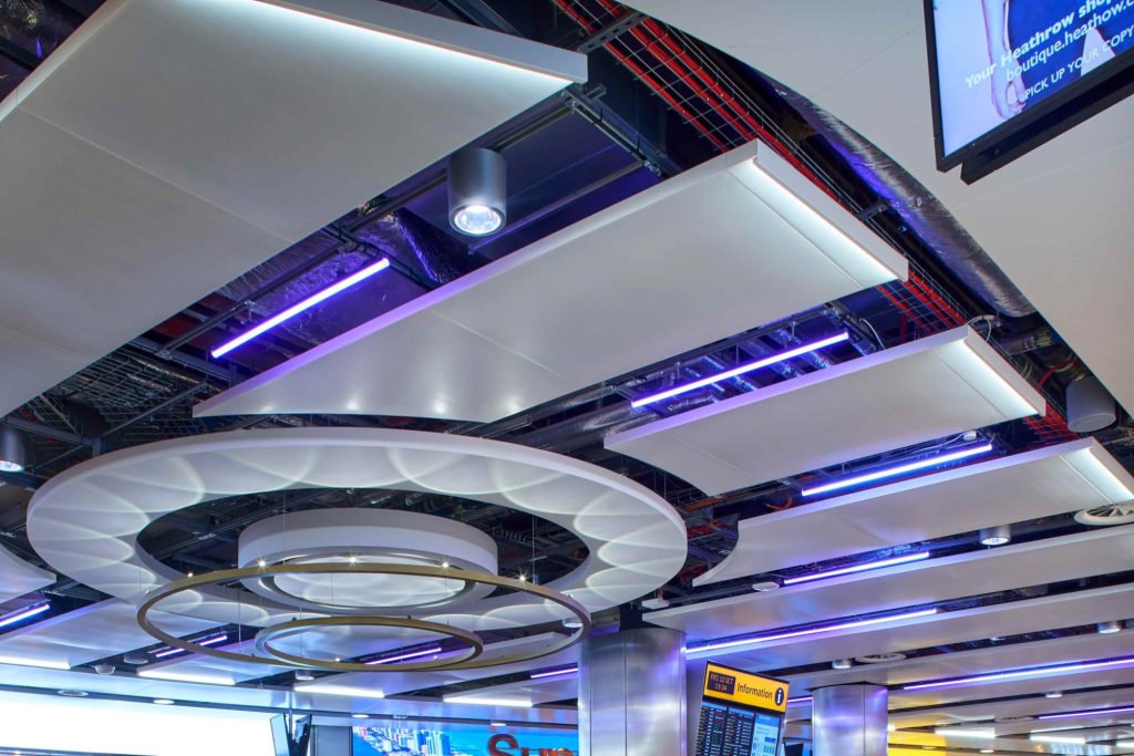 Kemps Case Study: Bespoke Halo Ceiling Fittings - Heathrow Airport